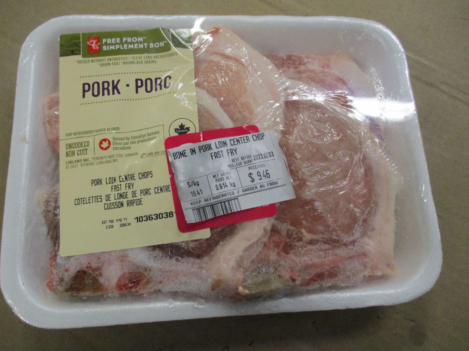 SHELF PULLS (AS IS): BONE IN PORK LOIN CENTER CHOP