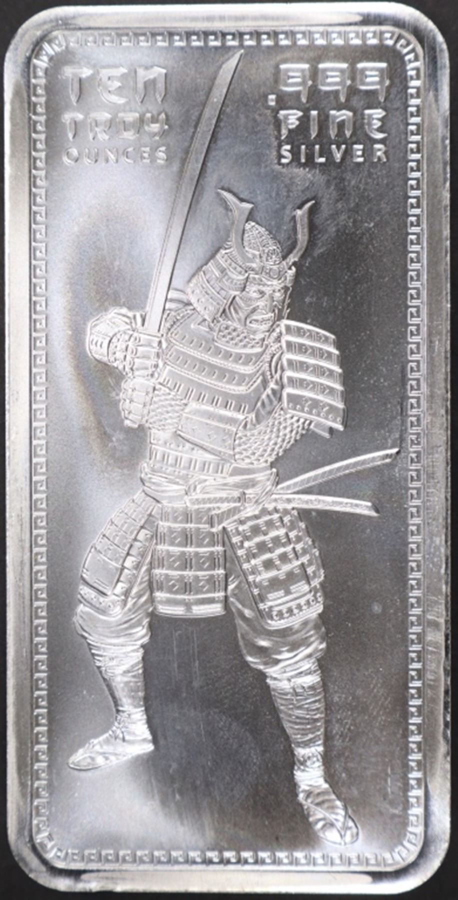 (1) 10 OZ .999 SILVER SAMURAI BAR