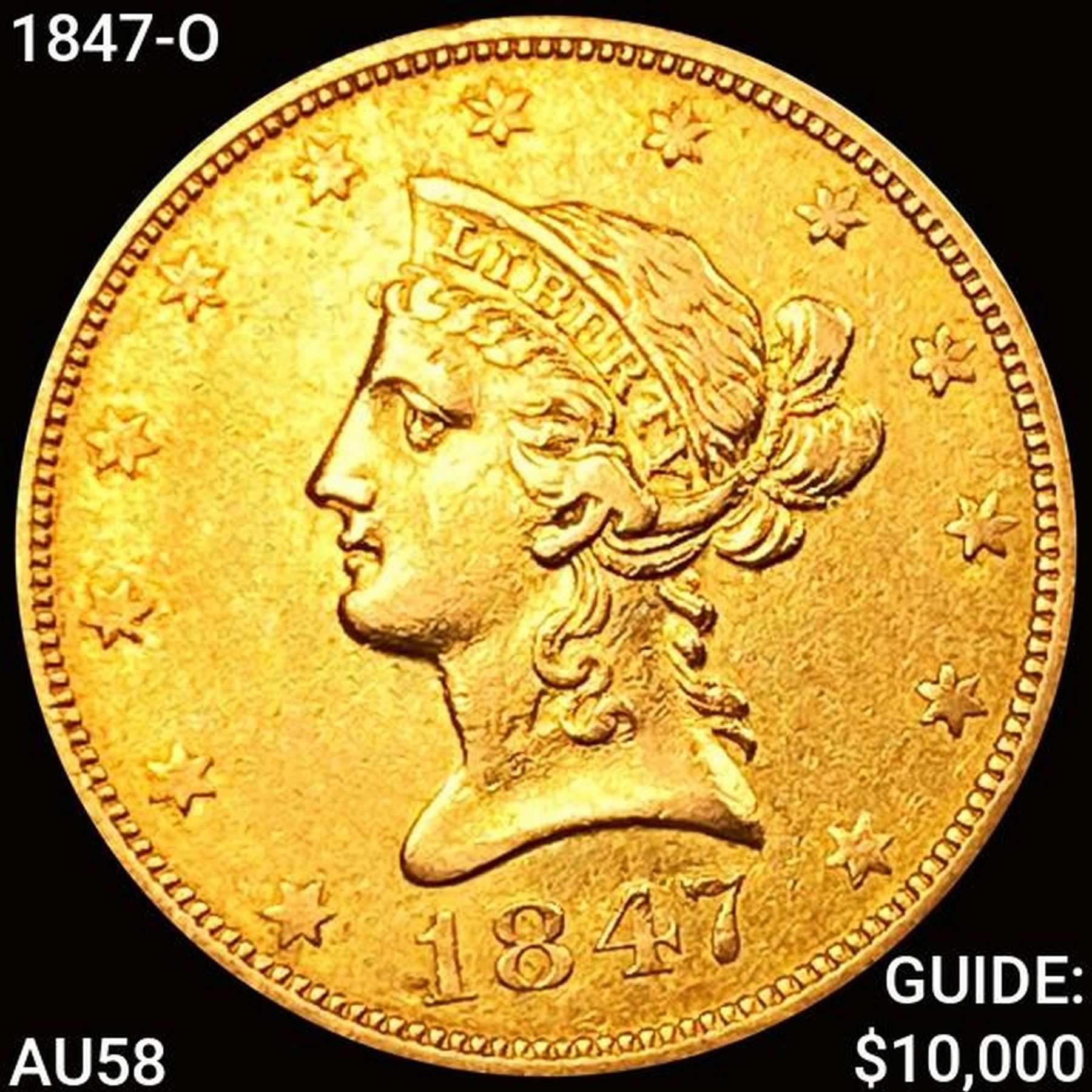 1847-O $10 Gold Eagle CHOICE AU