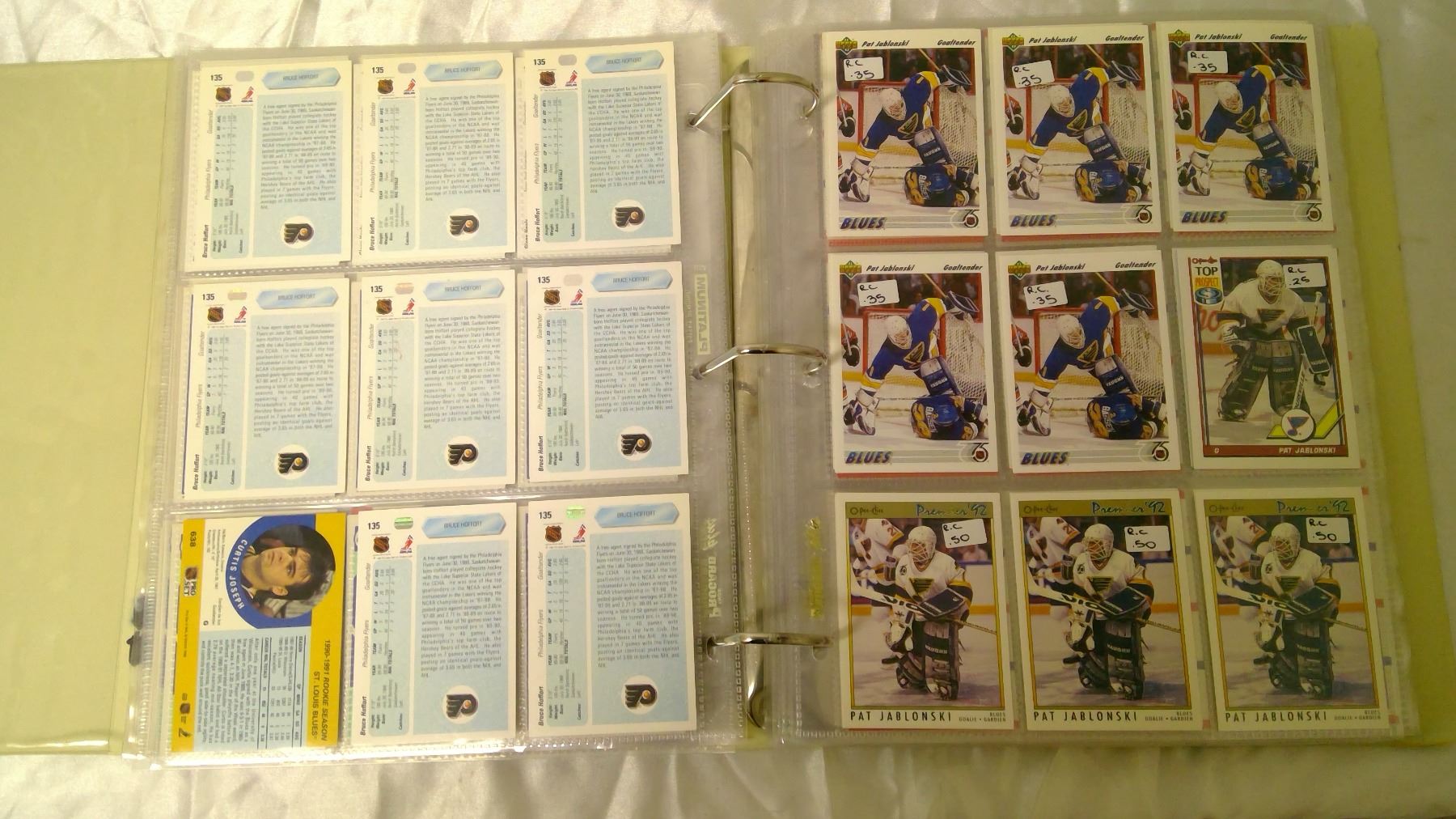 Hockey Goalie cards in binder - Schmalz Auctions