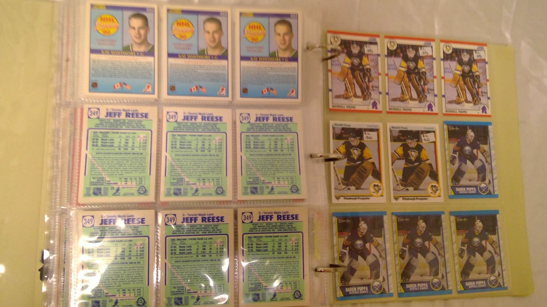 Hockey Goalie cards in binder - Schmalz Auctions