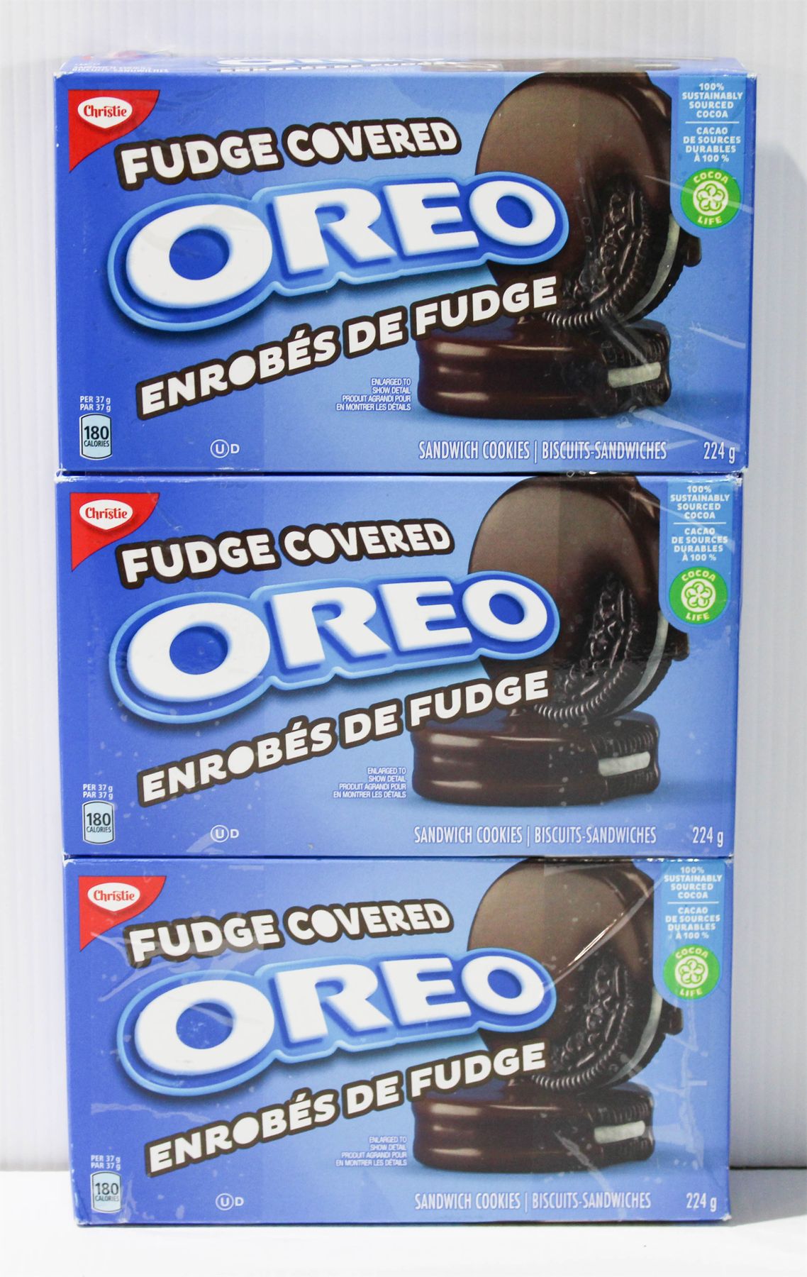 3PK FUDGE COVERED OREO COOKIES 224G PER