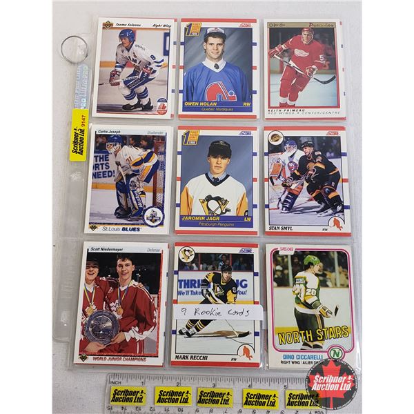 Hockey Cards 1980s 1990s Variety Rookie Cards 3 Sheets ~ 9 Per Sheet