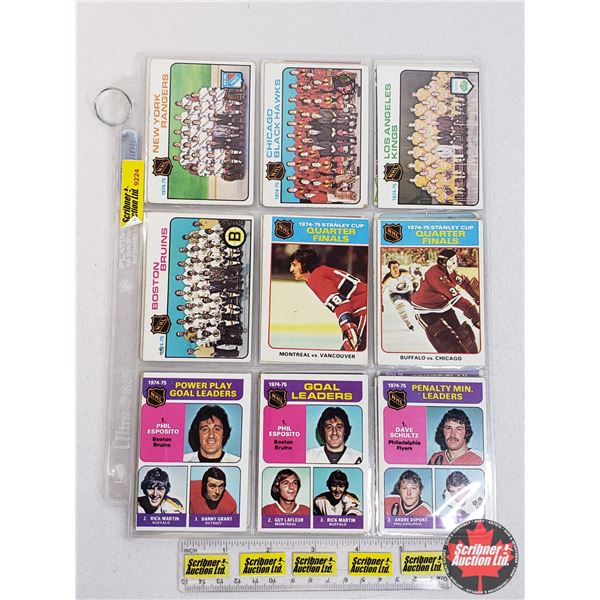 Hockey Cards 1975 Topps Chewing Gum 3 Sheets ~ 9 Per Sheet Incl
