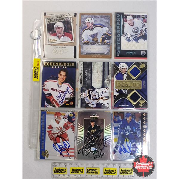 Hockey Cards 1990s 2000s Variety Signed 3 Sheets ~ 9 Per Sheet