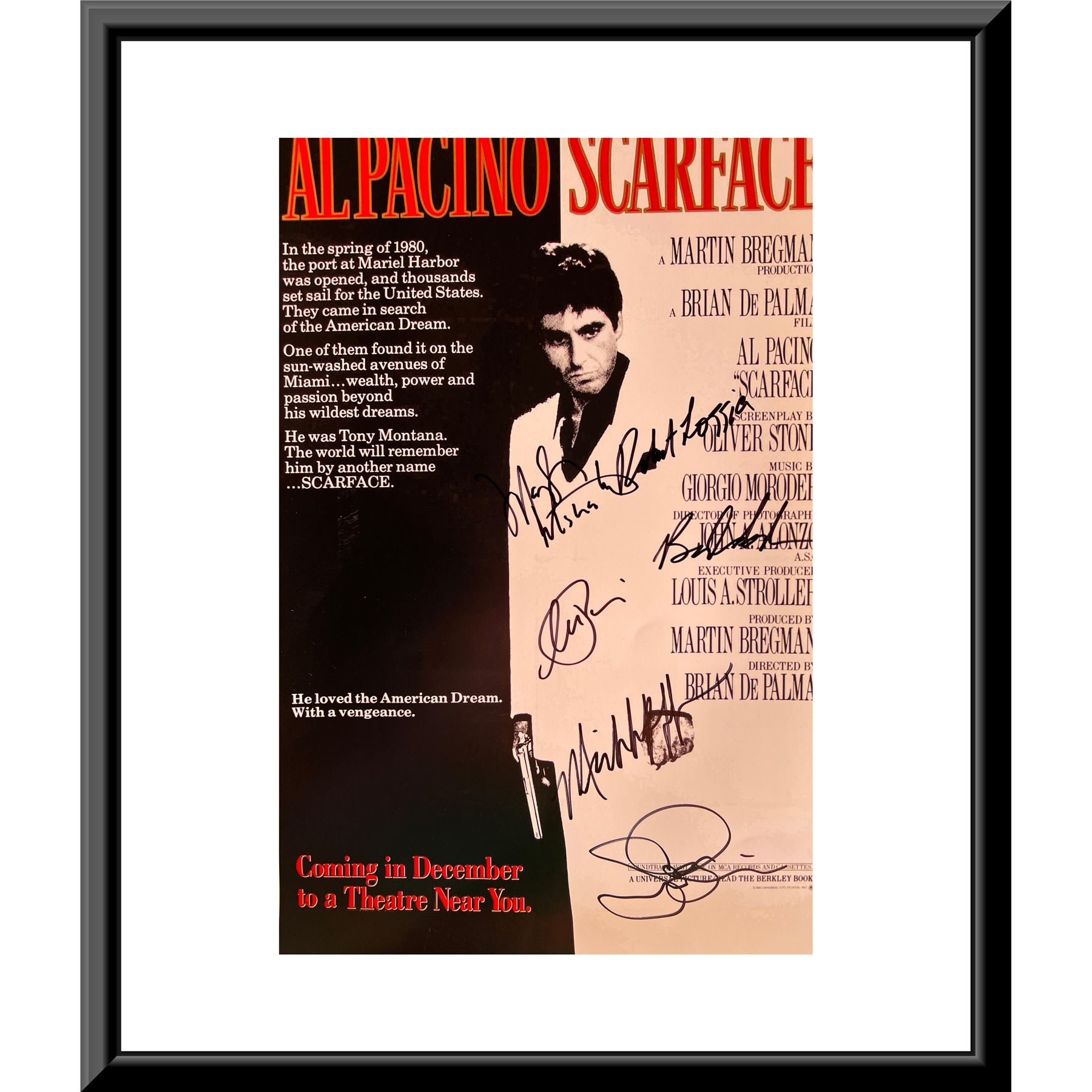 Scarface cast signed mini poster