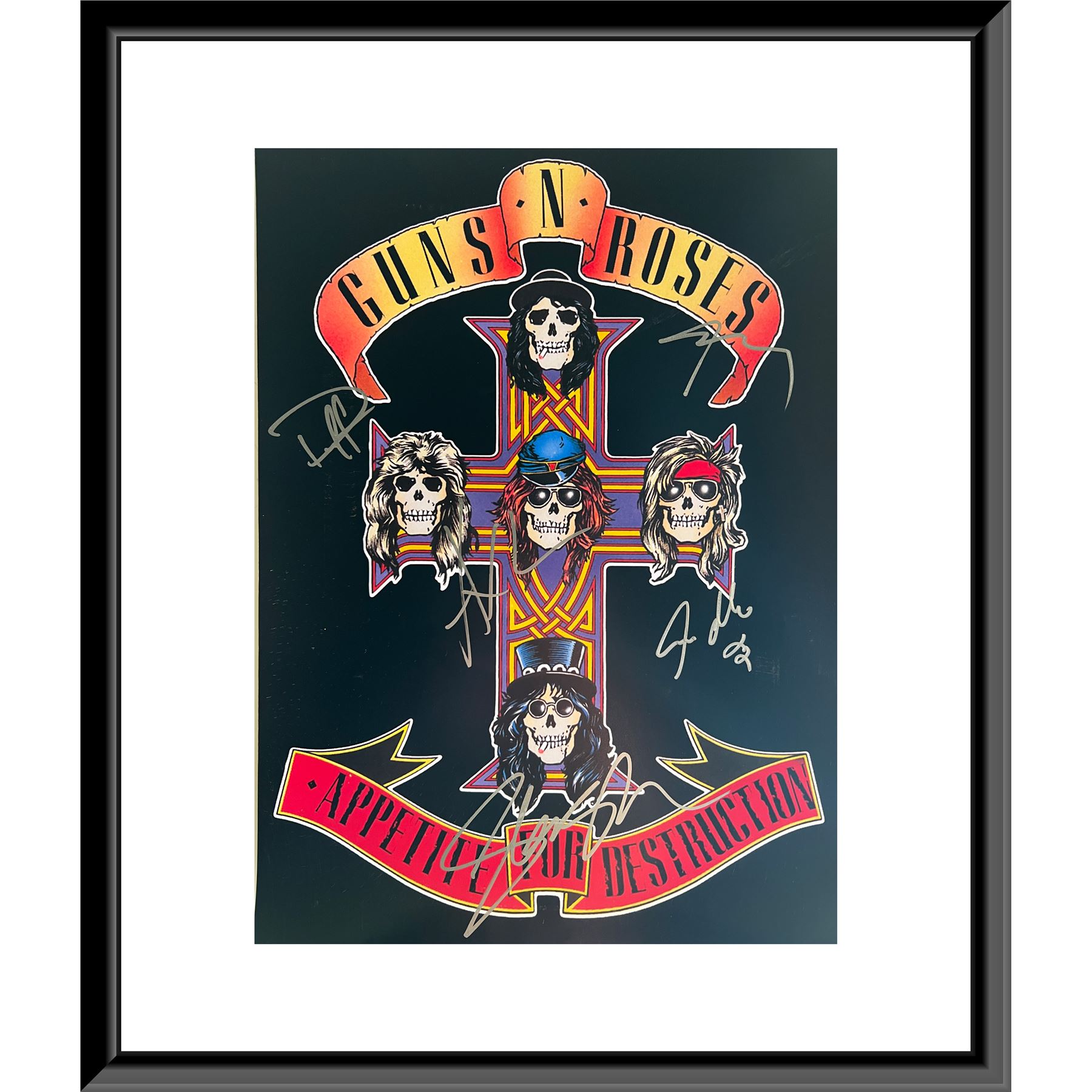 Guns N' Roses band signed mini poster