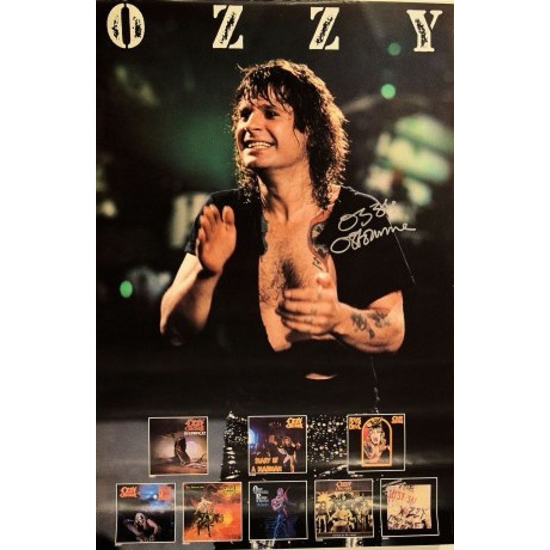 Ozzy Osbourne signed promo poster