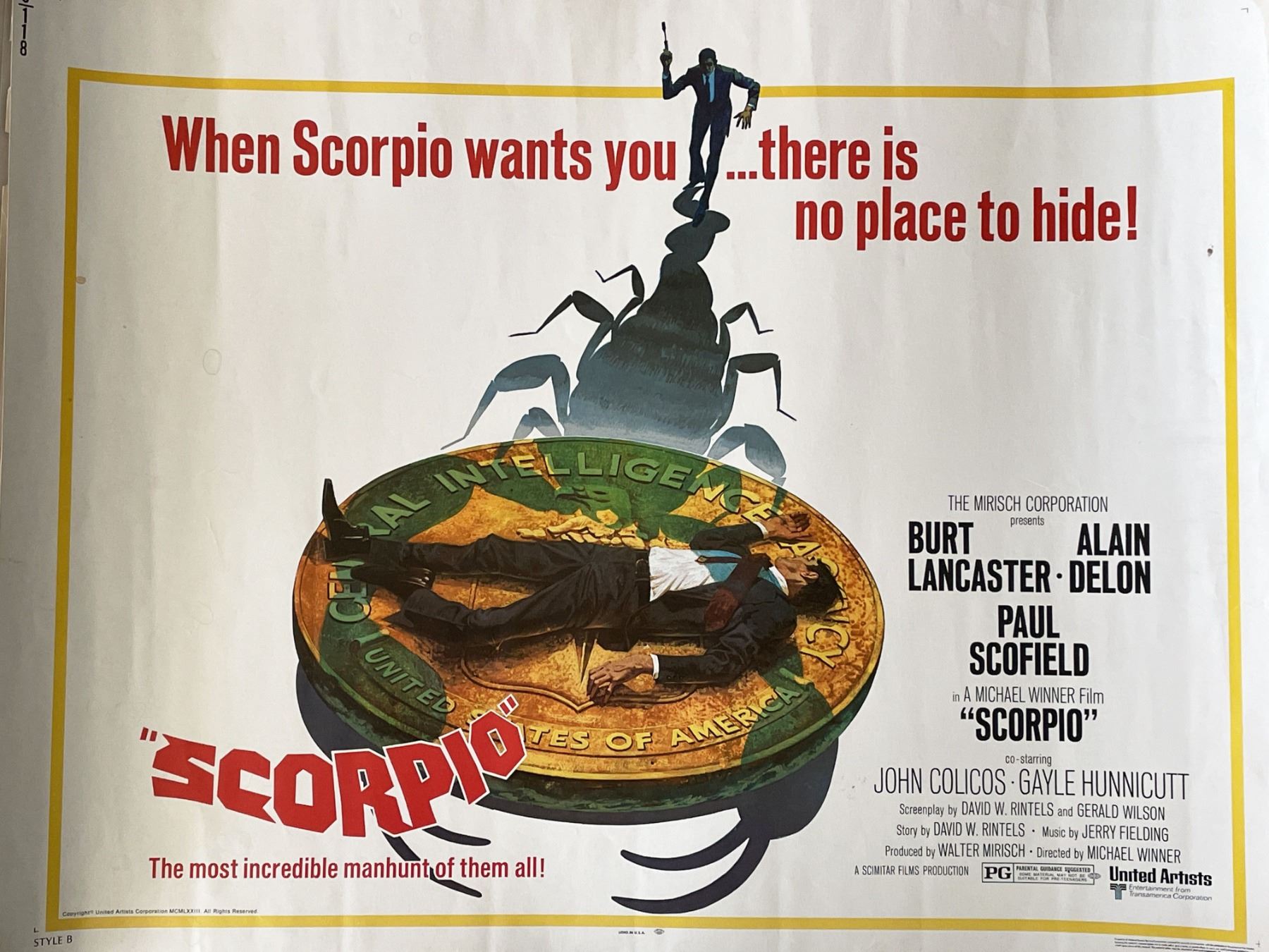 Scorpio 1973 vintage movie poster