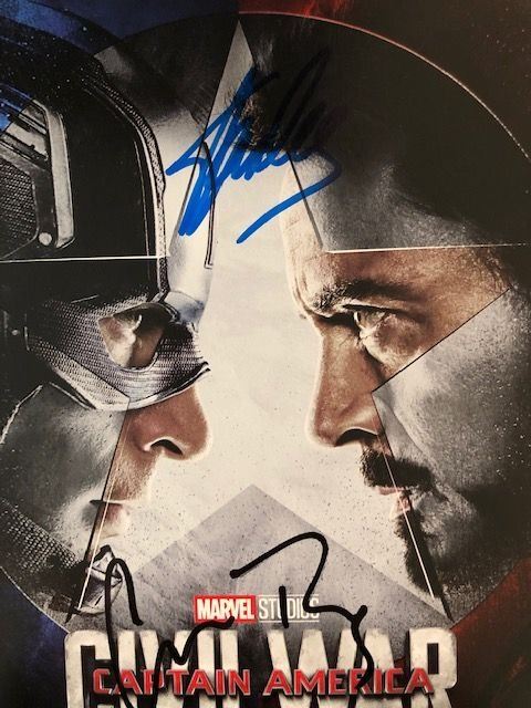 Captain America Civil War signed Marvel postcard