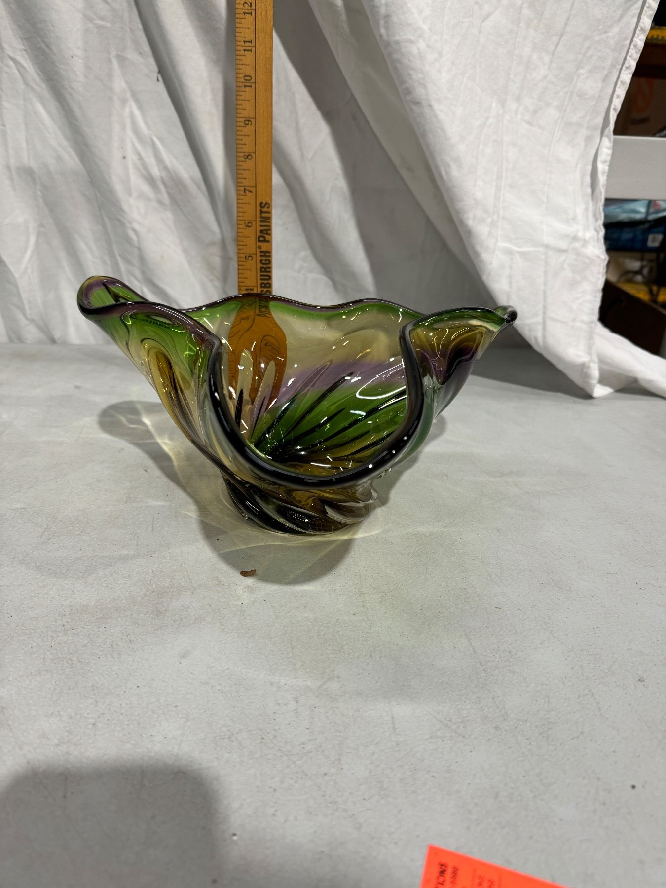 Art Glass bowl base has small chip see pictures