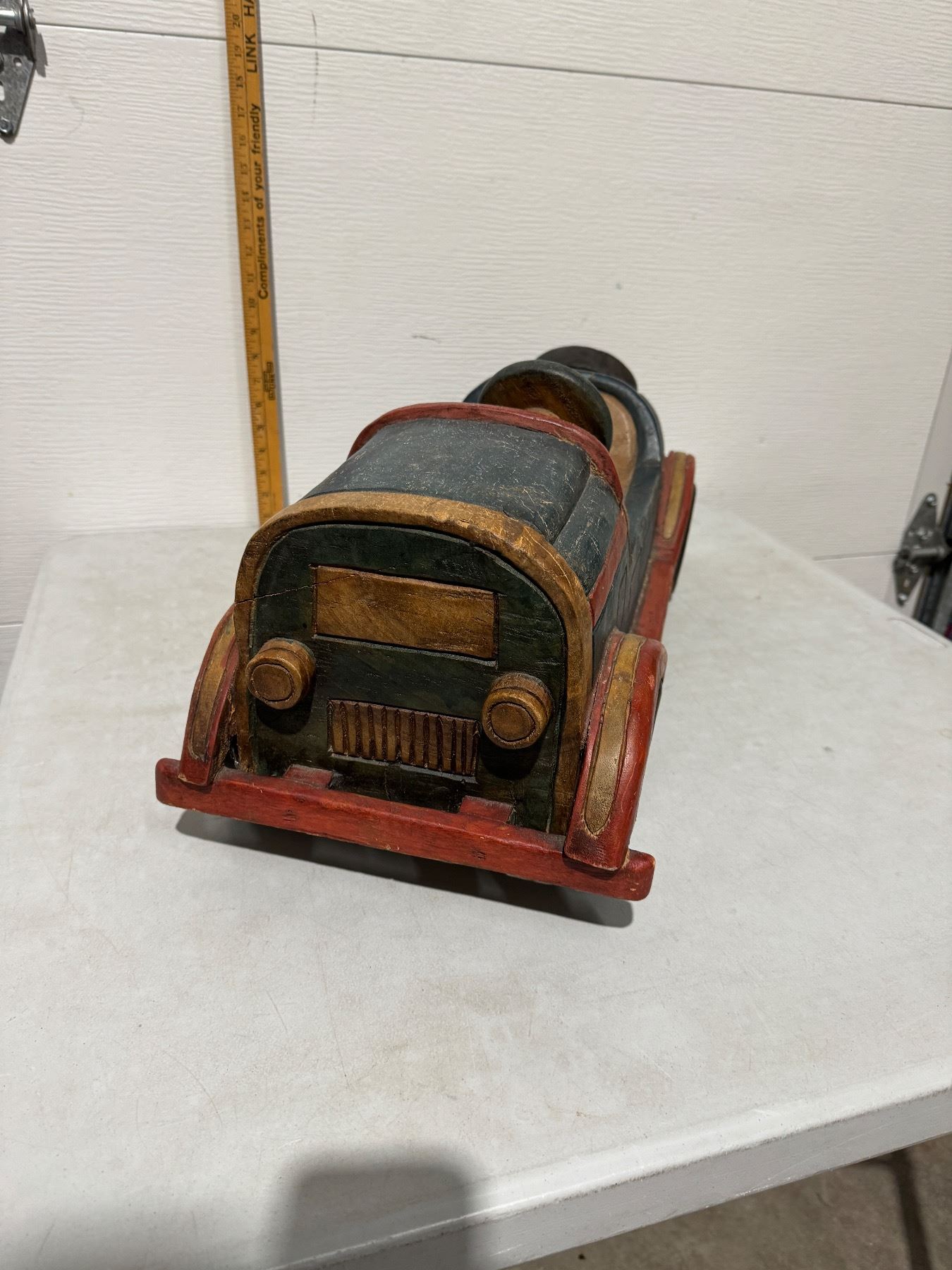Carved wood car