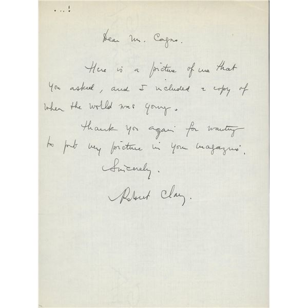 Robert Clary signed letter