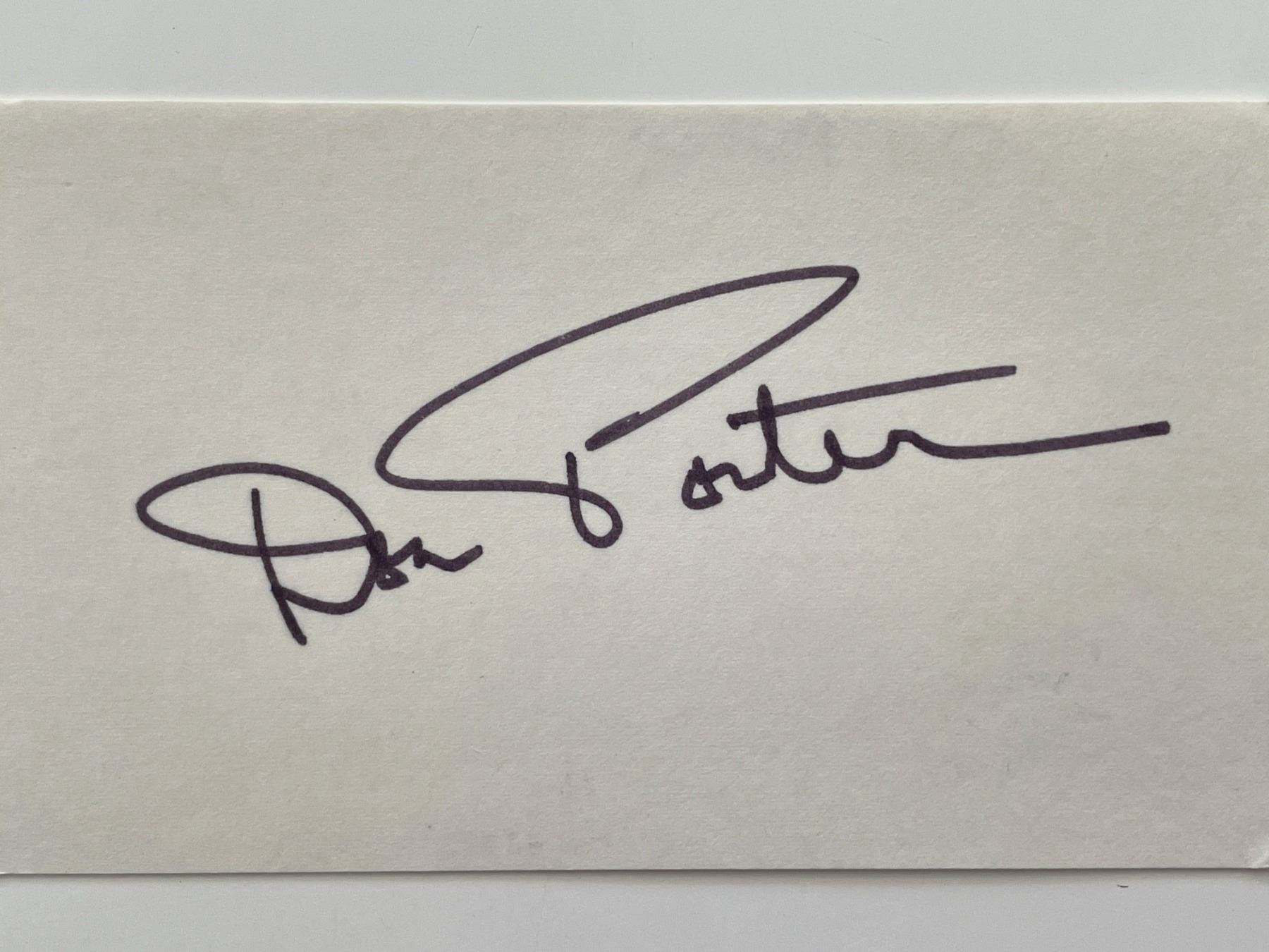 Don Porter original signature cut. 3x5 inches