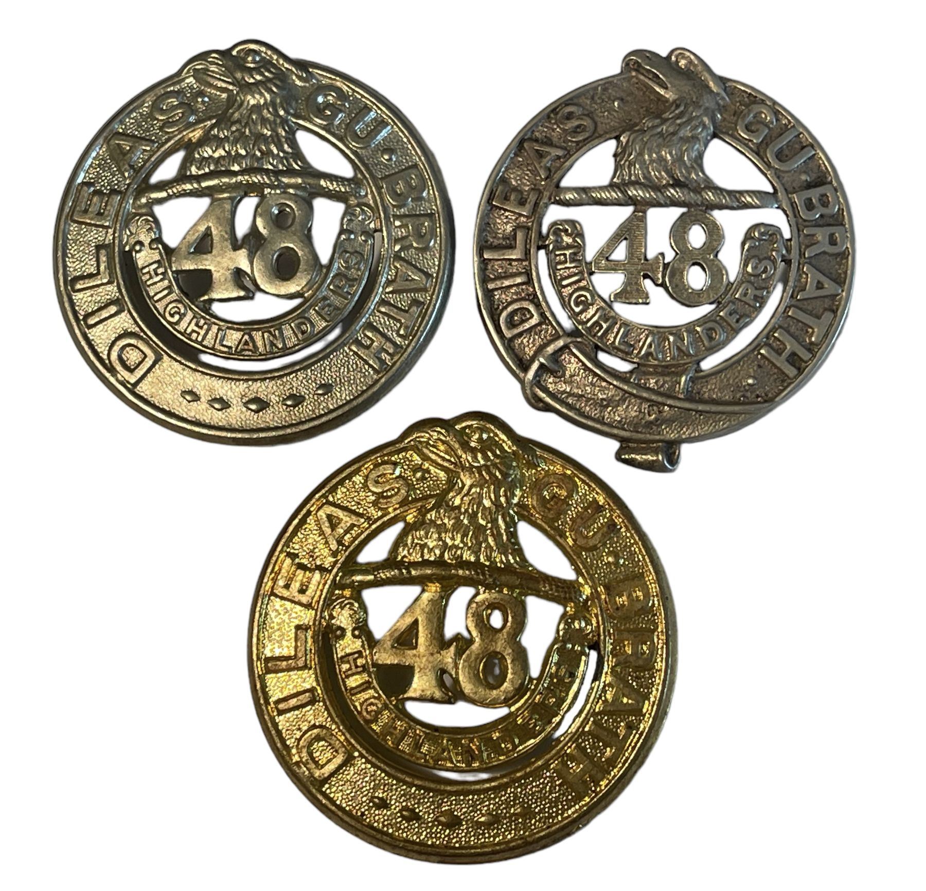 WW2 48th Highlanders of Canada Cap Badge Lot of 3