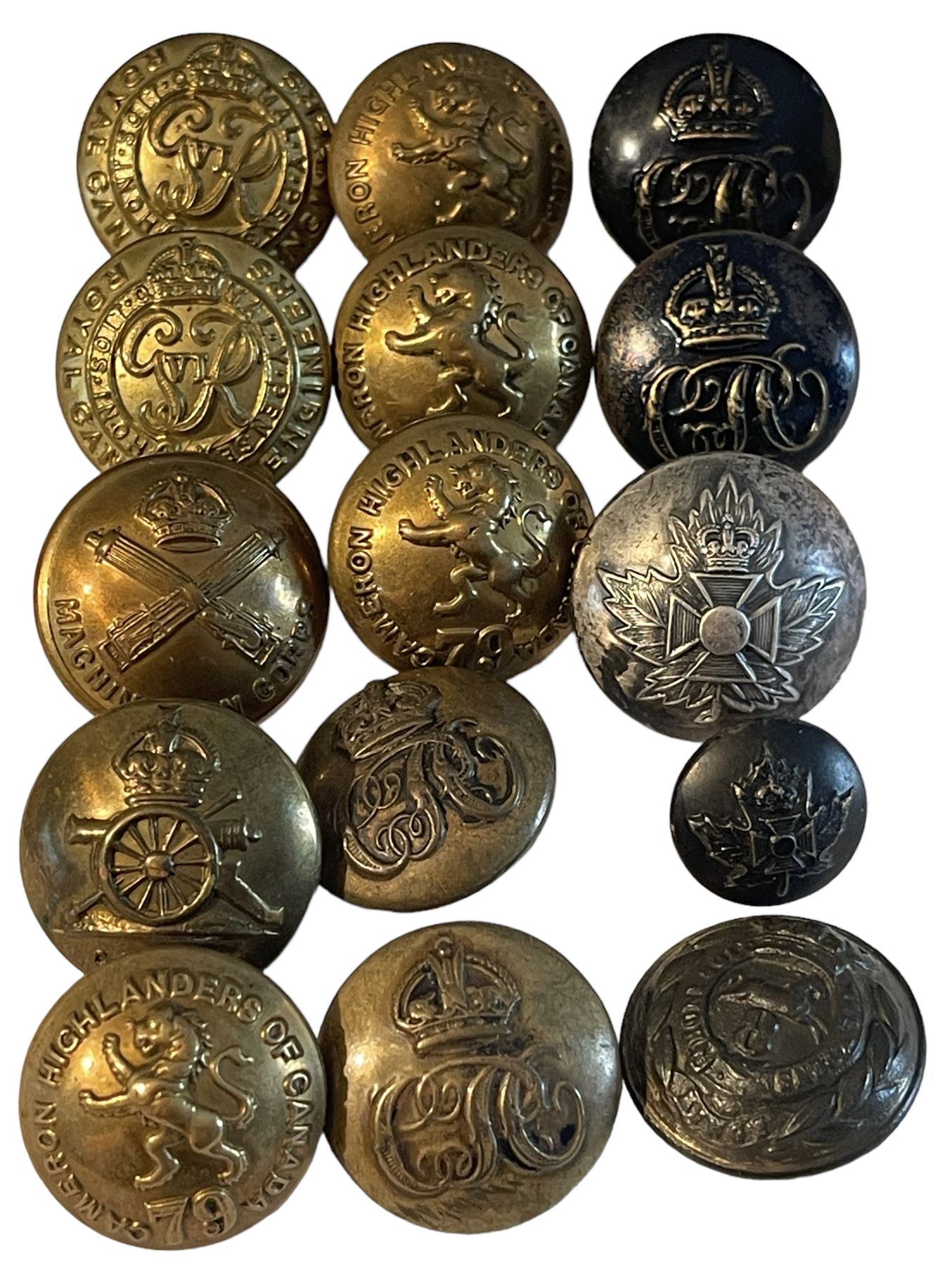 Lot of Canadian Military Uniform Buttons