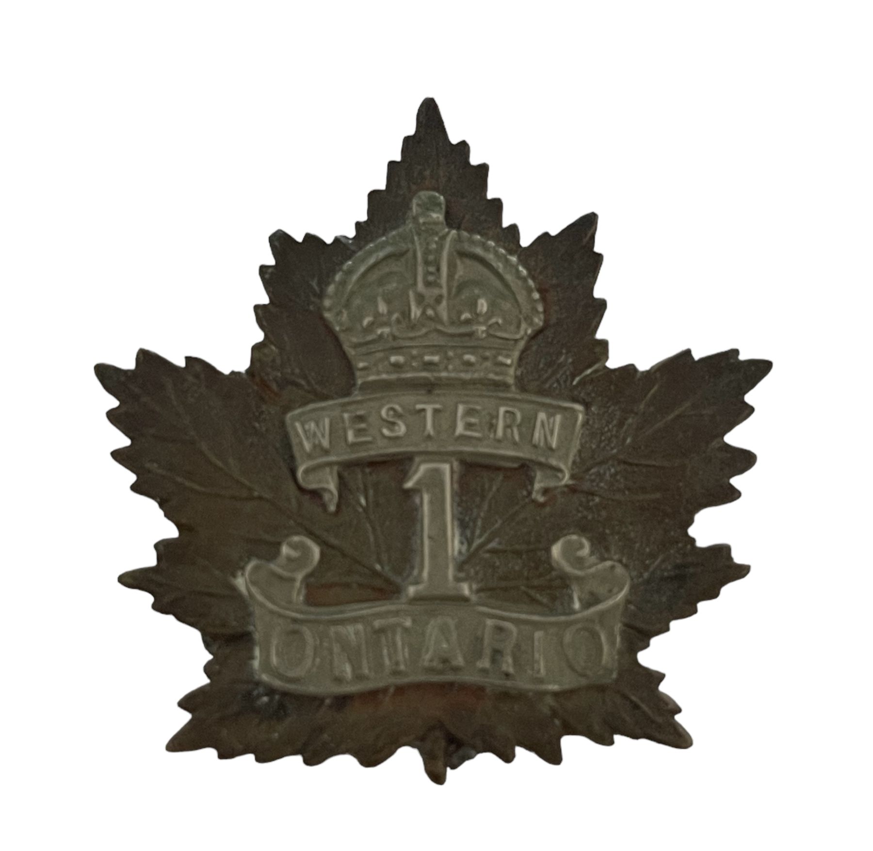 WW1 CEF 1st Battalion Western Ontario Cap Badge