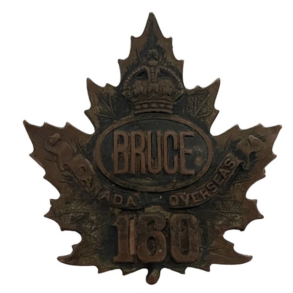WW1 CEF 160th Battalion, Bruce, Cap Badge