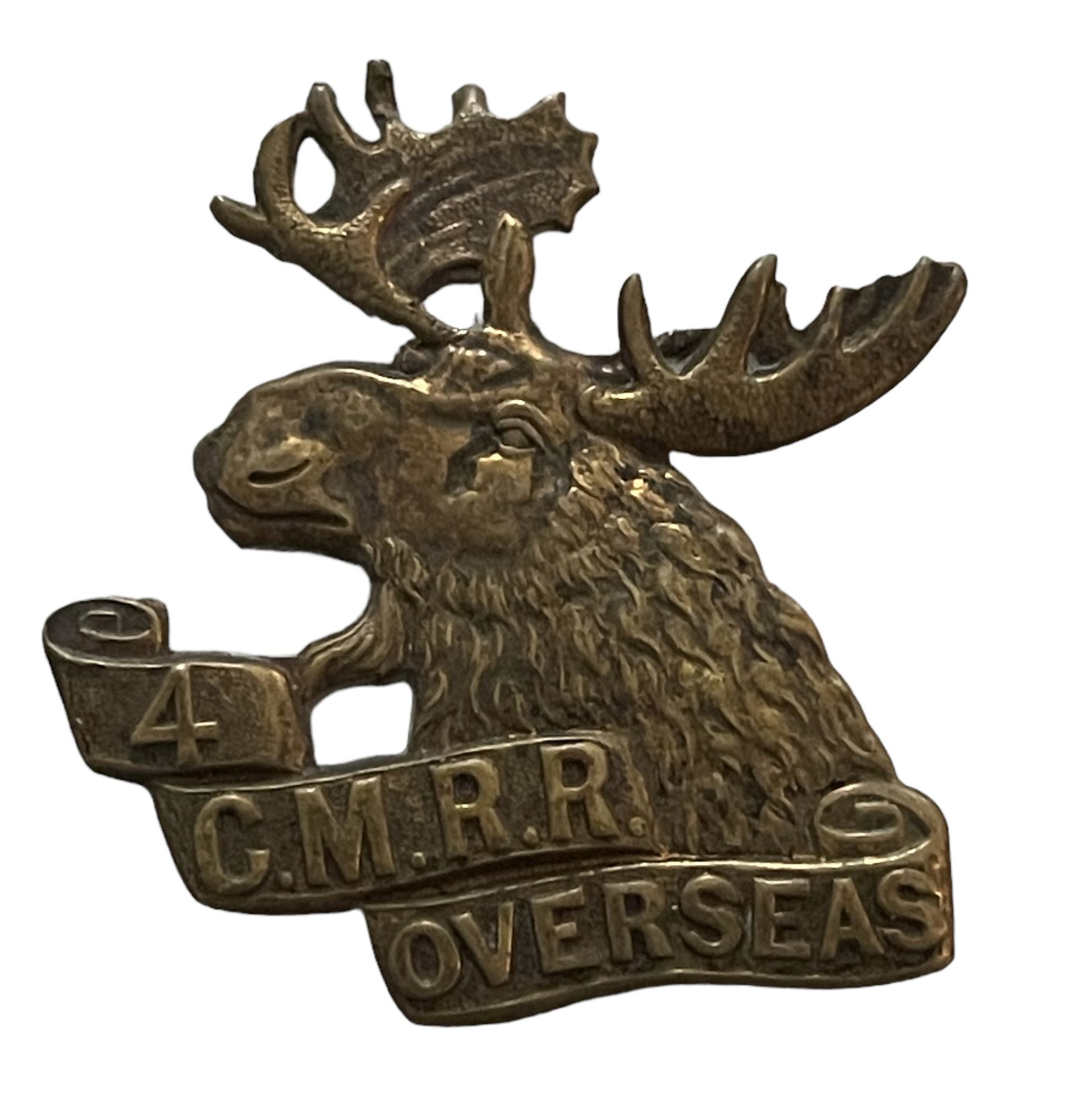 WW1 CEF 4th Canadian Mounted Rifles (CMRR) Cap Badge