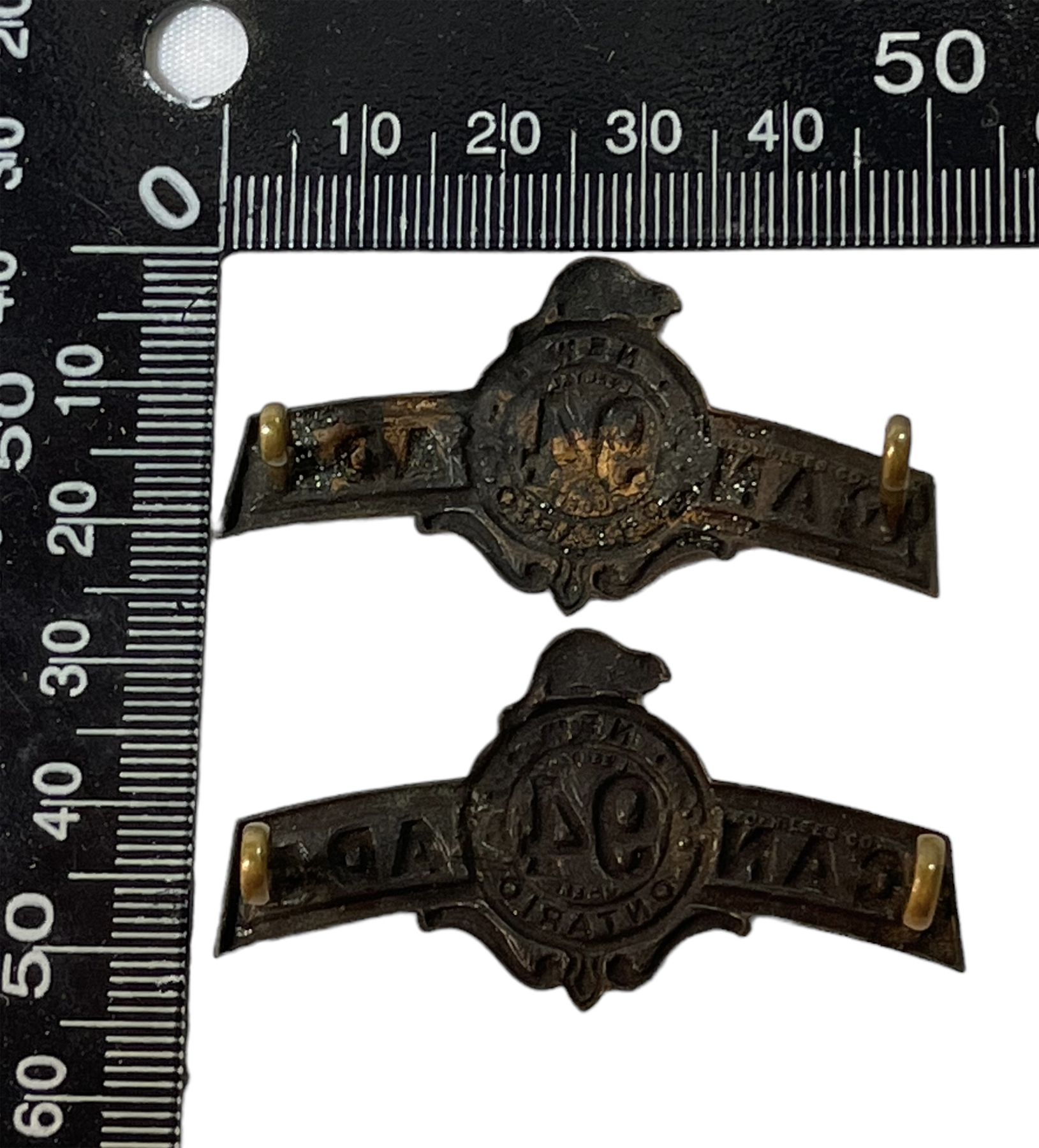 WW1 CEF 94th Battalion Shoulder Title Badge Pair