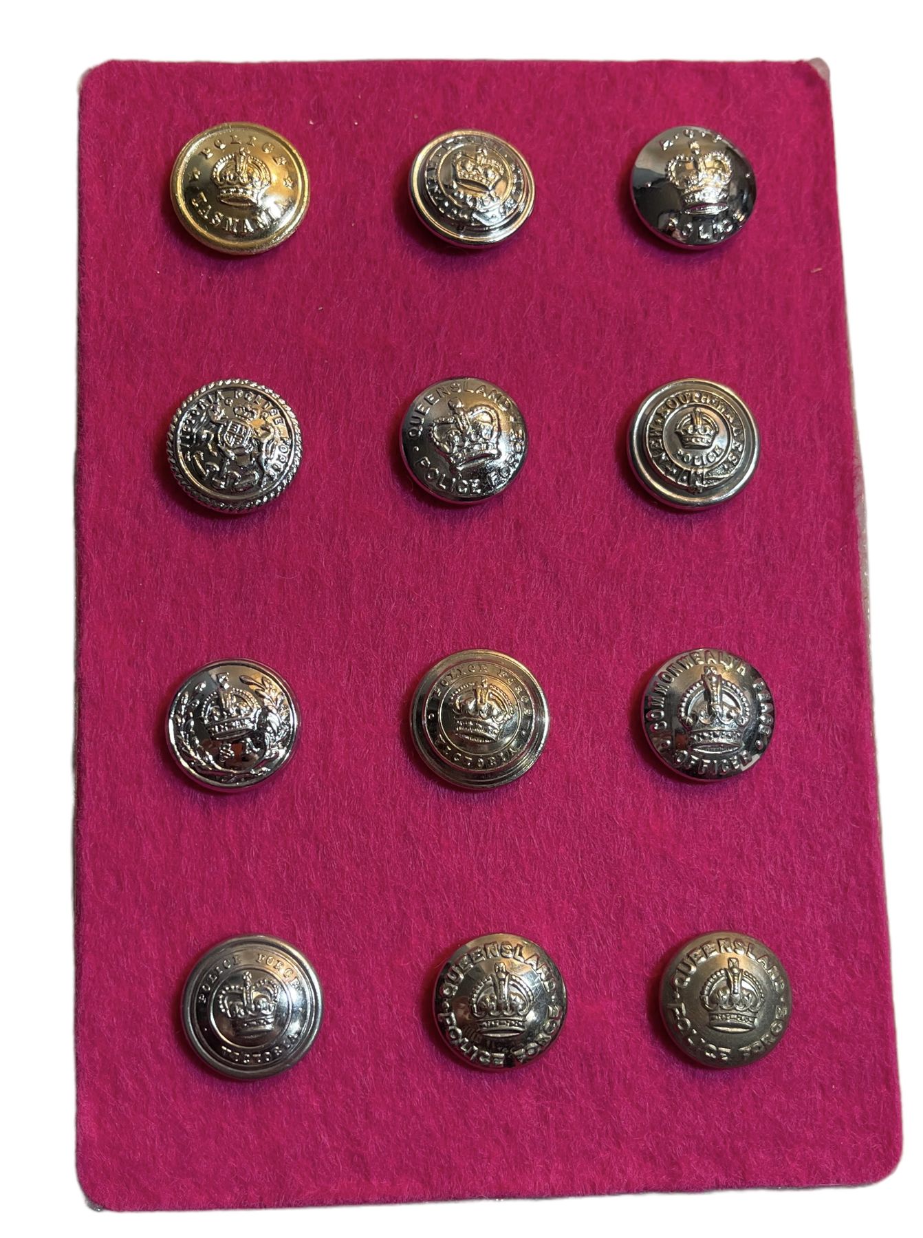 Lot of 12 Australian Police Uniform Buttons