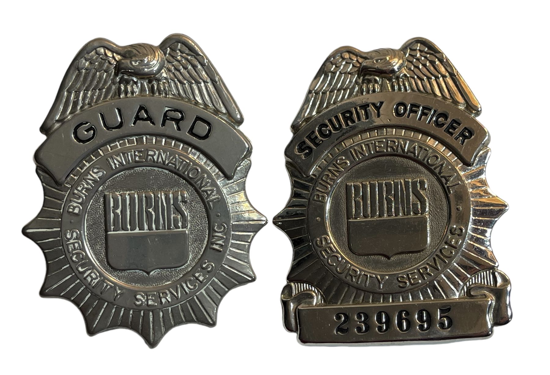 Lot of 2 Burns International Security Services Badge Lot
