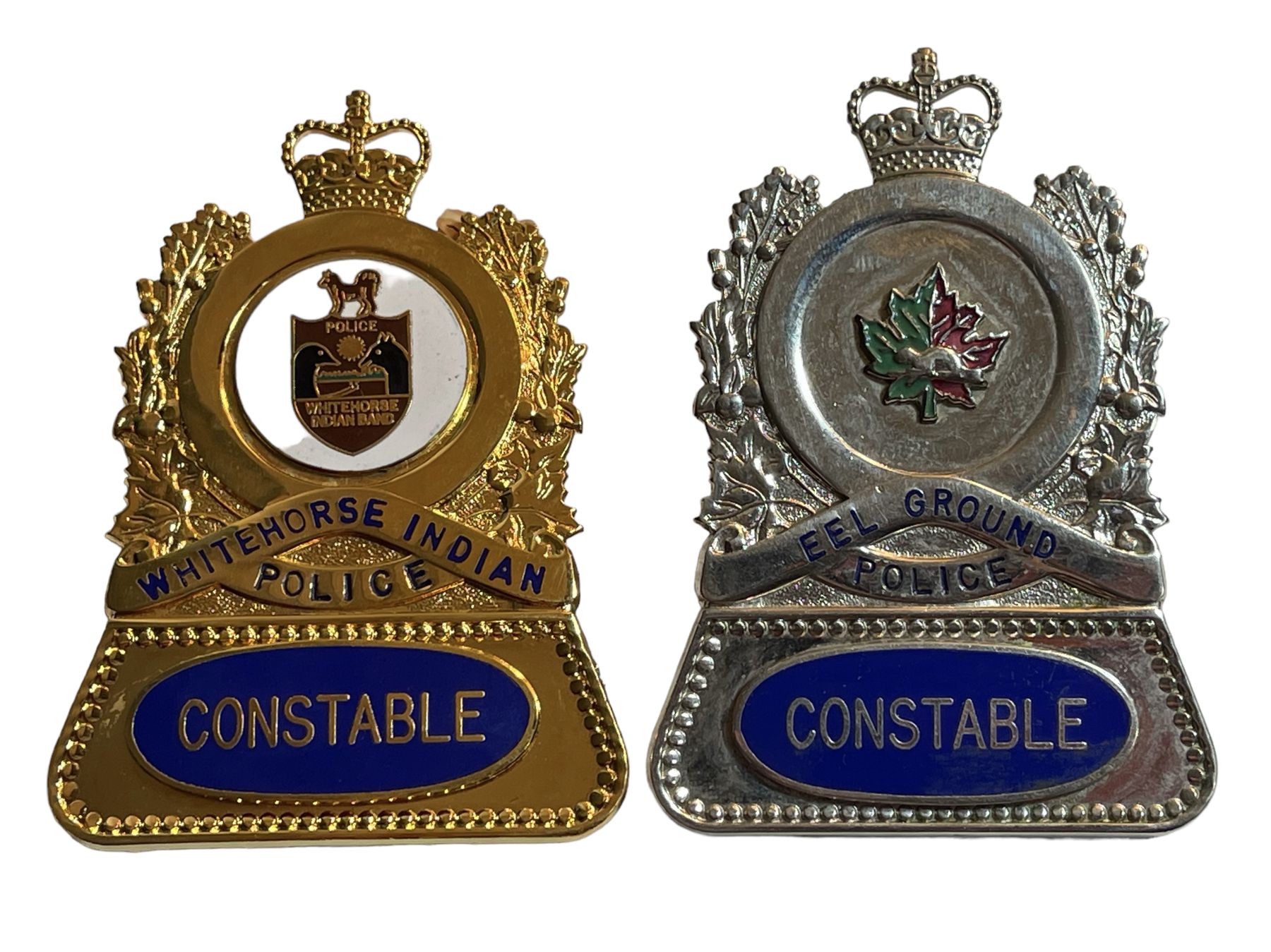 Native / Tribal Whitehorse Indian Police and Eel Ground Constable Badge Lot