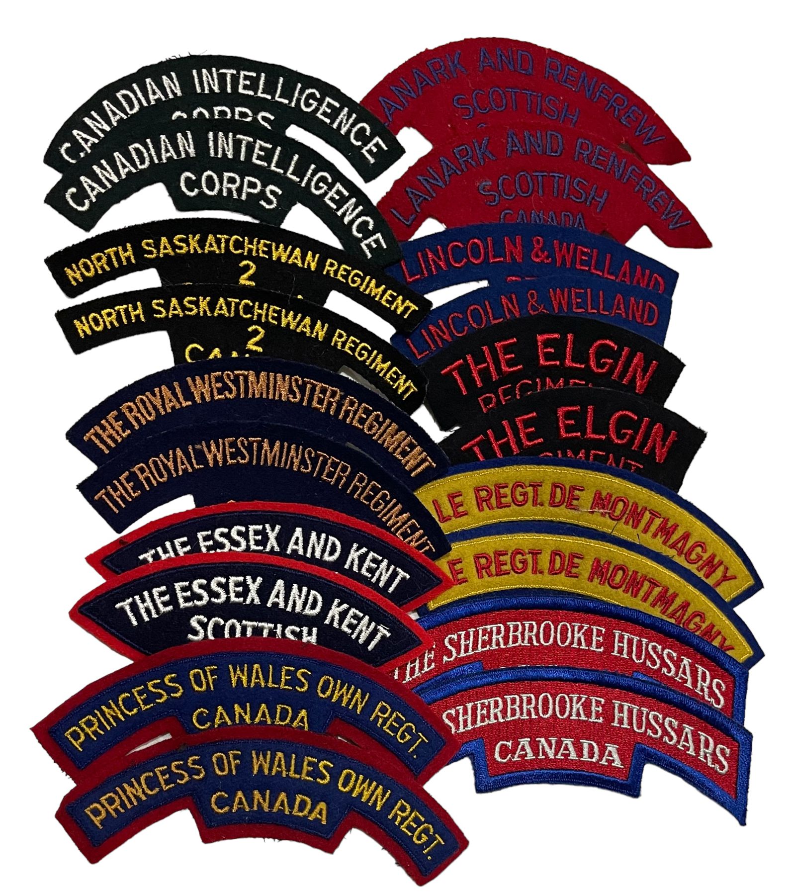 10 Pairs of Canadian Military Shoulder Flashes