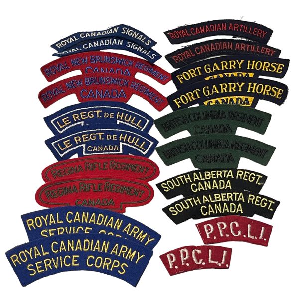 10 Pairs of Canadian Military Shoulder Flashes