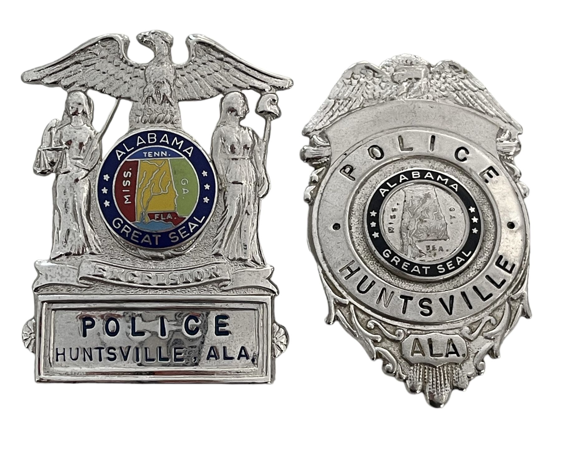 Huntsville Alabama Police Badge Lot with Letter from Chief of Police