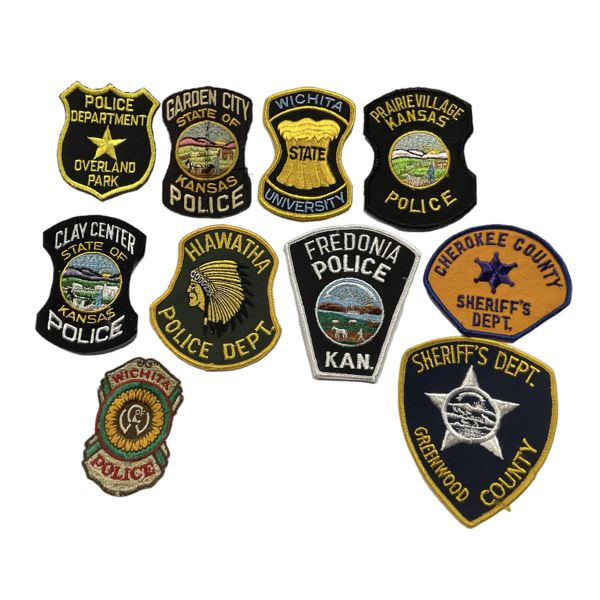 Lot of 10 Kansas State USA Police Patches