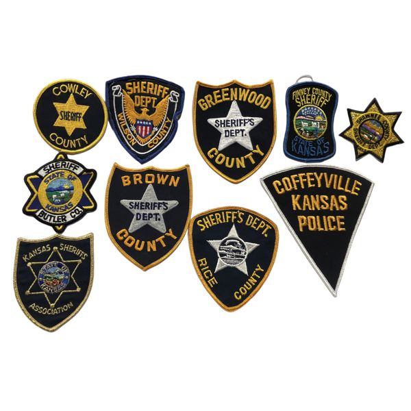Lot of 10 Kansas State USA Police Patches