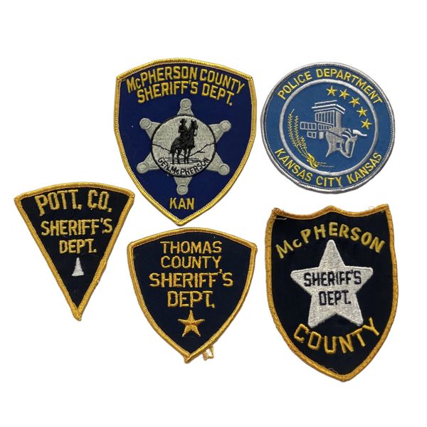 Lot of 5 Kansas State USA Police Patches