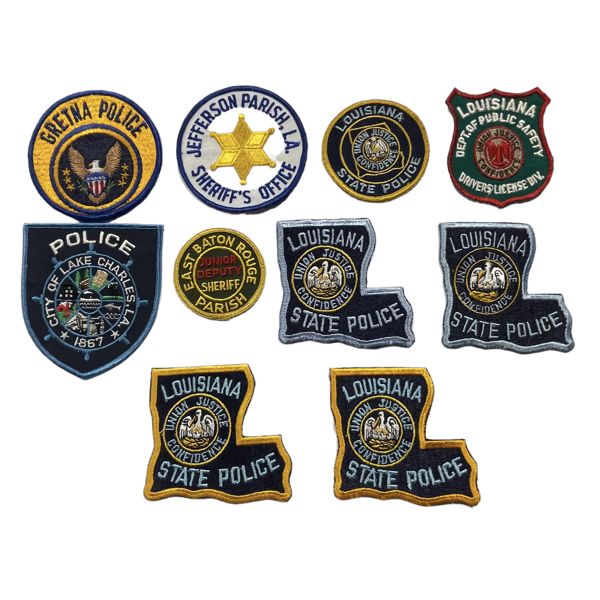 Lot of 10 Louisiana State Police Patches