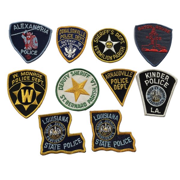 Lot of 10 Louisiana State Police Patches