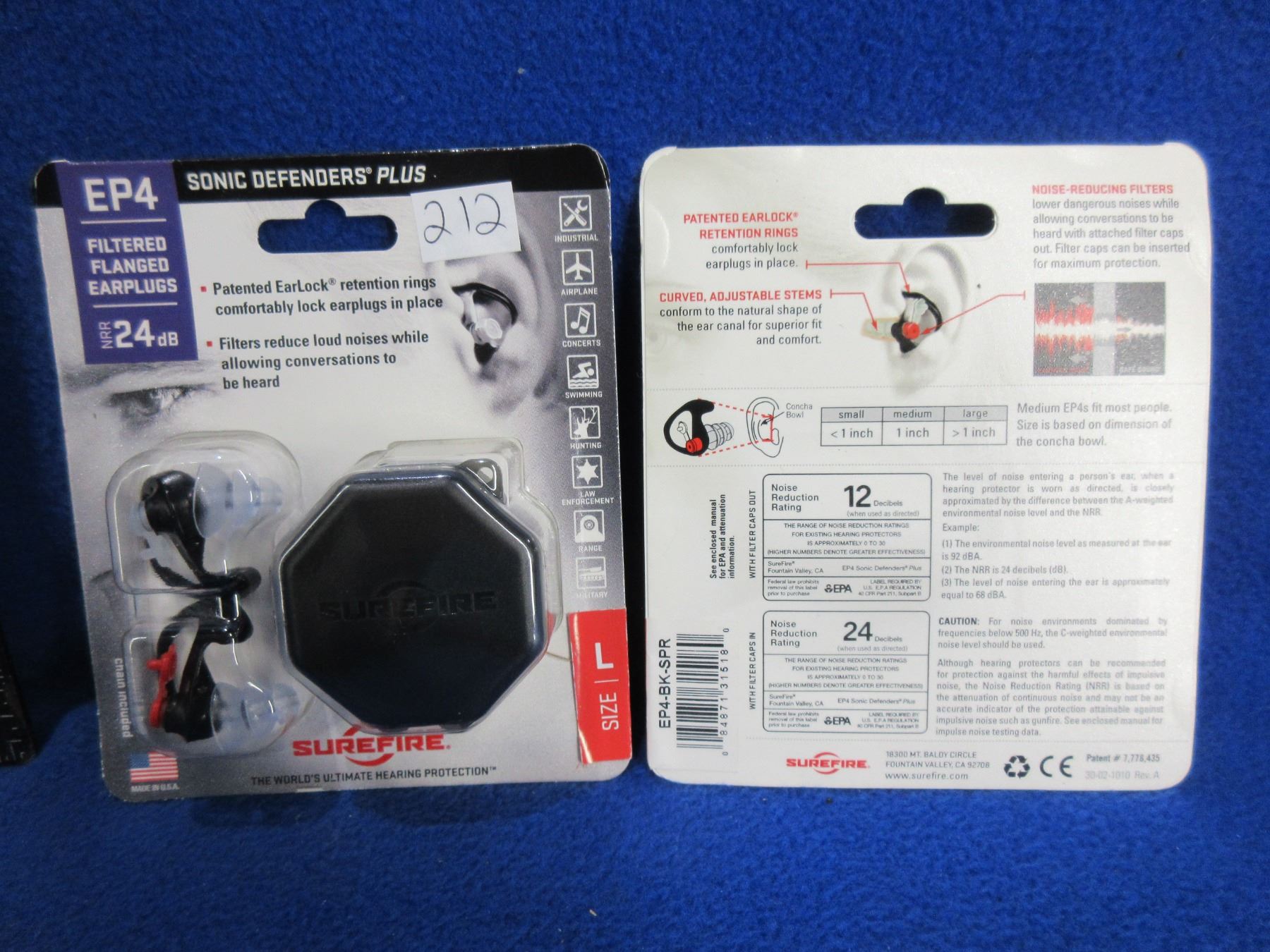 NEW - Surefire EP4 Filtered Flanged Earplugs - 2 Packages