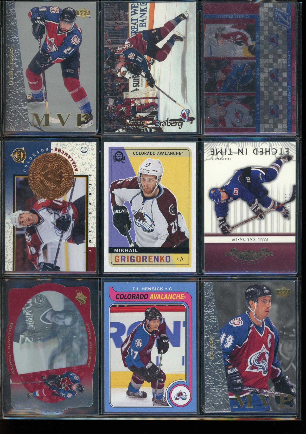 9 NHL Colorado Avalanche Insert Cards