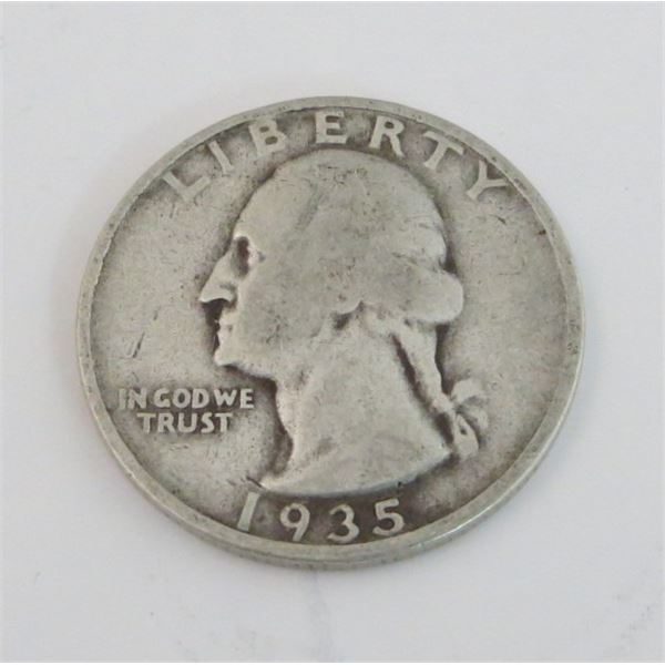 1935 USA Silver 25 Cent Coin