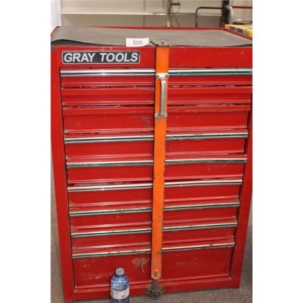 Gray Tools toolbox w/ electrical supplies