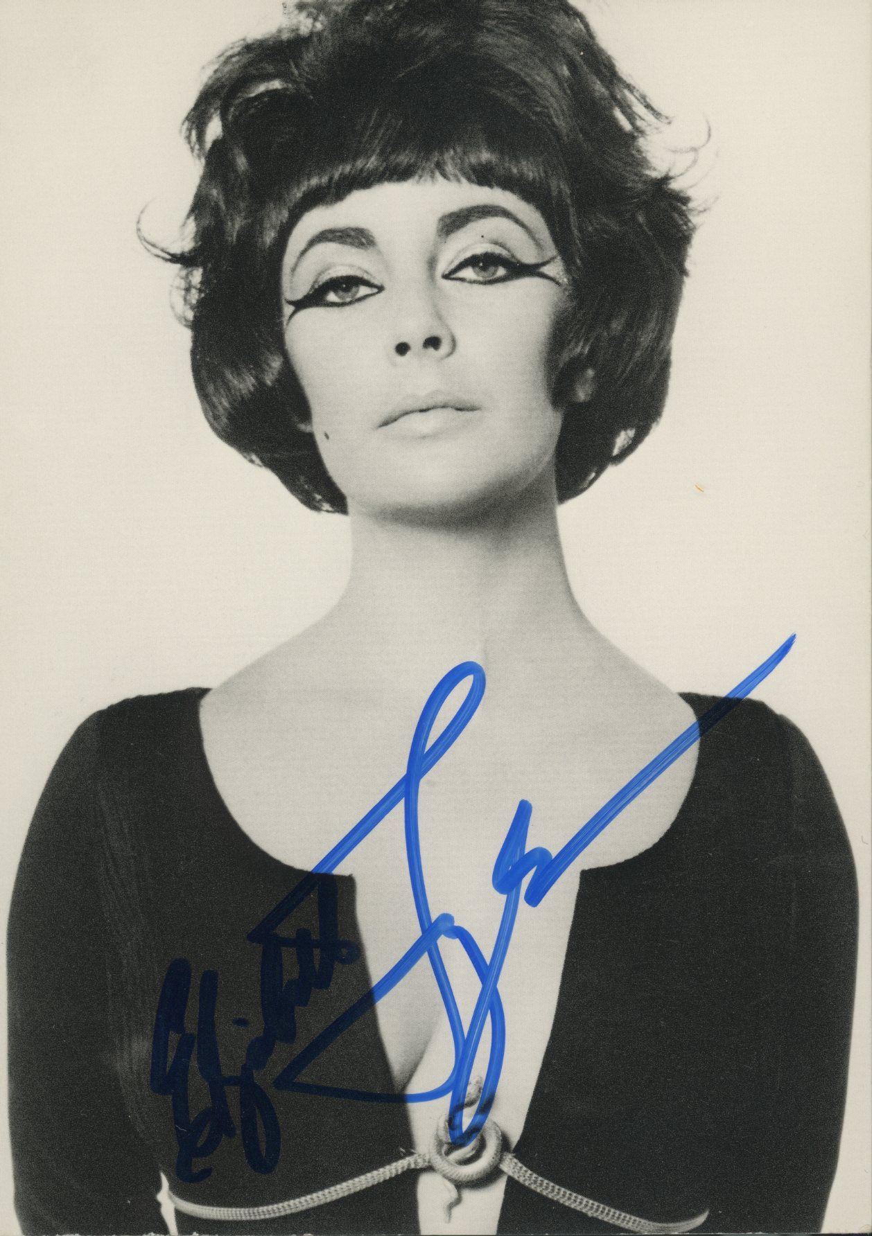 Elizabeth Taylor signed postcard