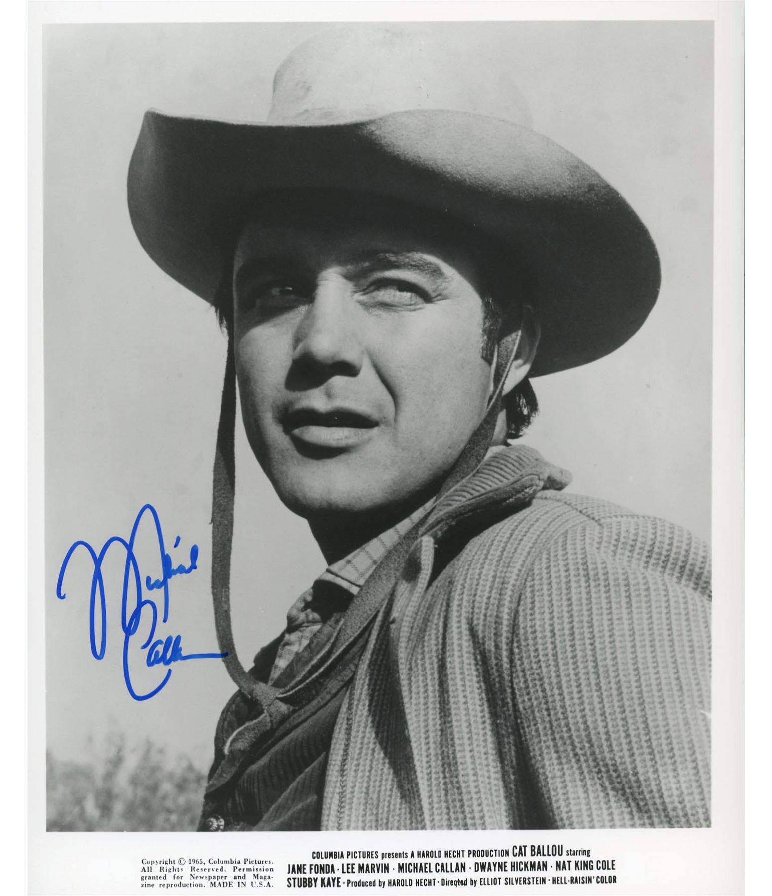 Michael Callan signed Cat Ballou movie still