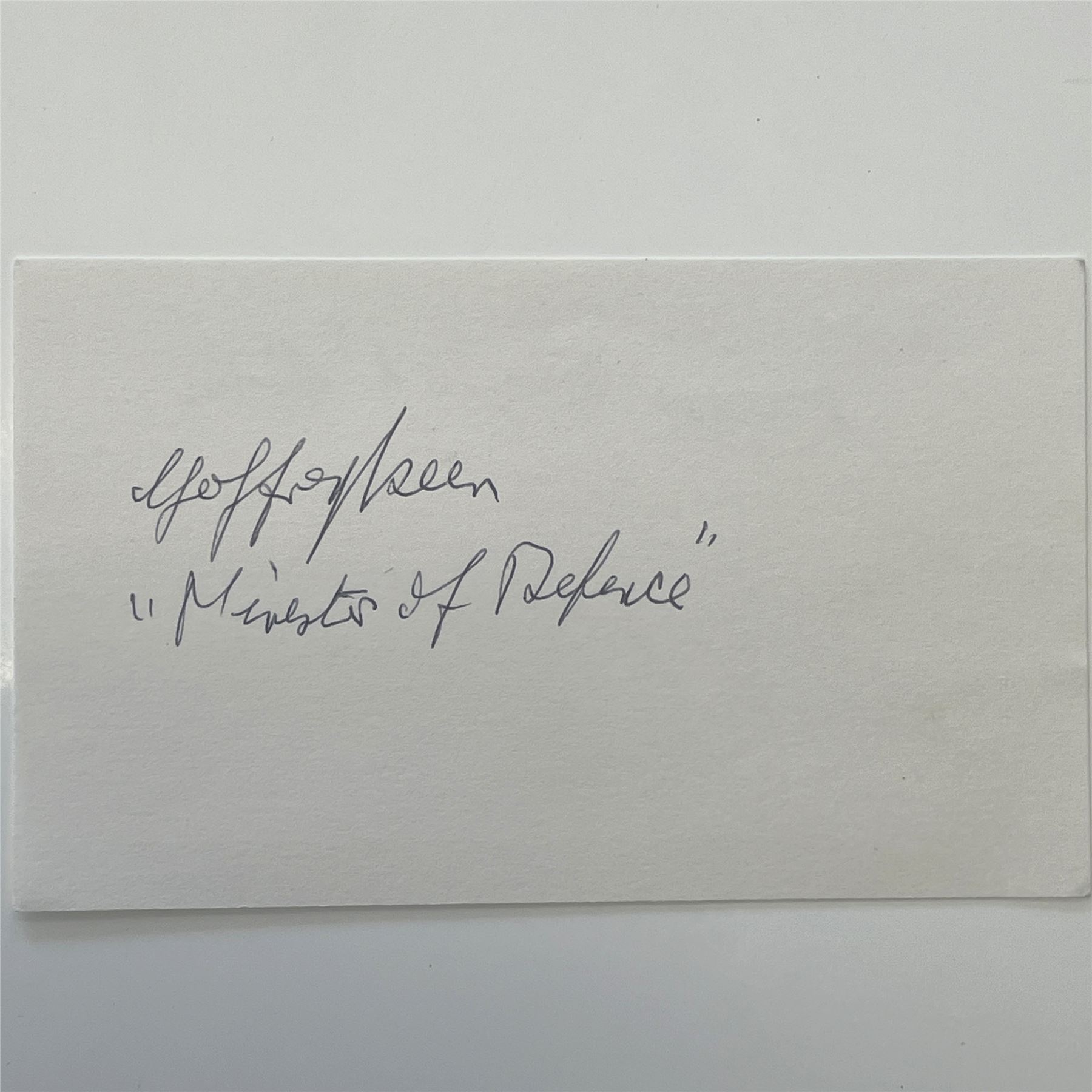 James Bond Minister of Defence Geoffrey Keen original signature