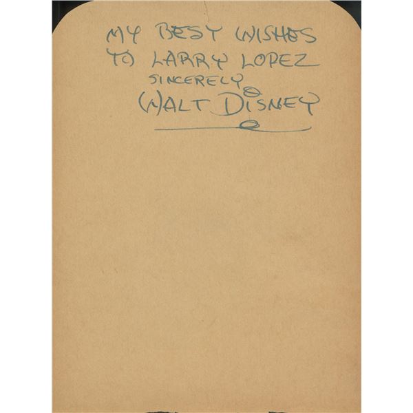 Walt Disney signed note