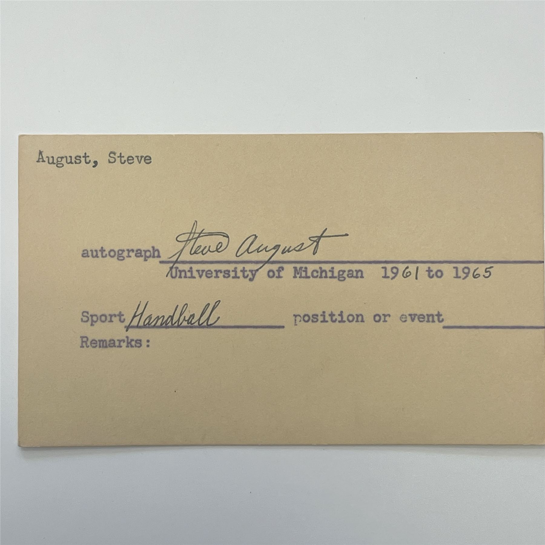 Steve August original signature