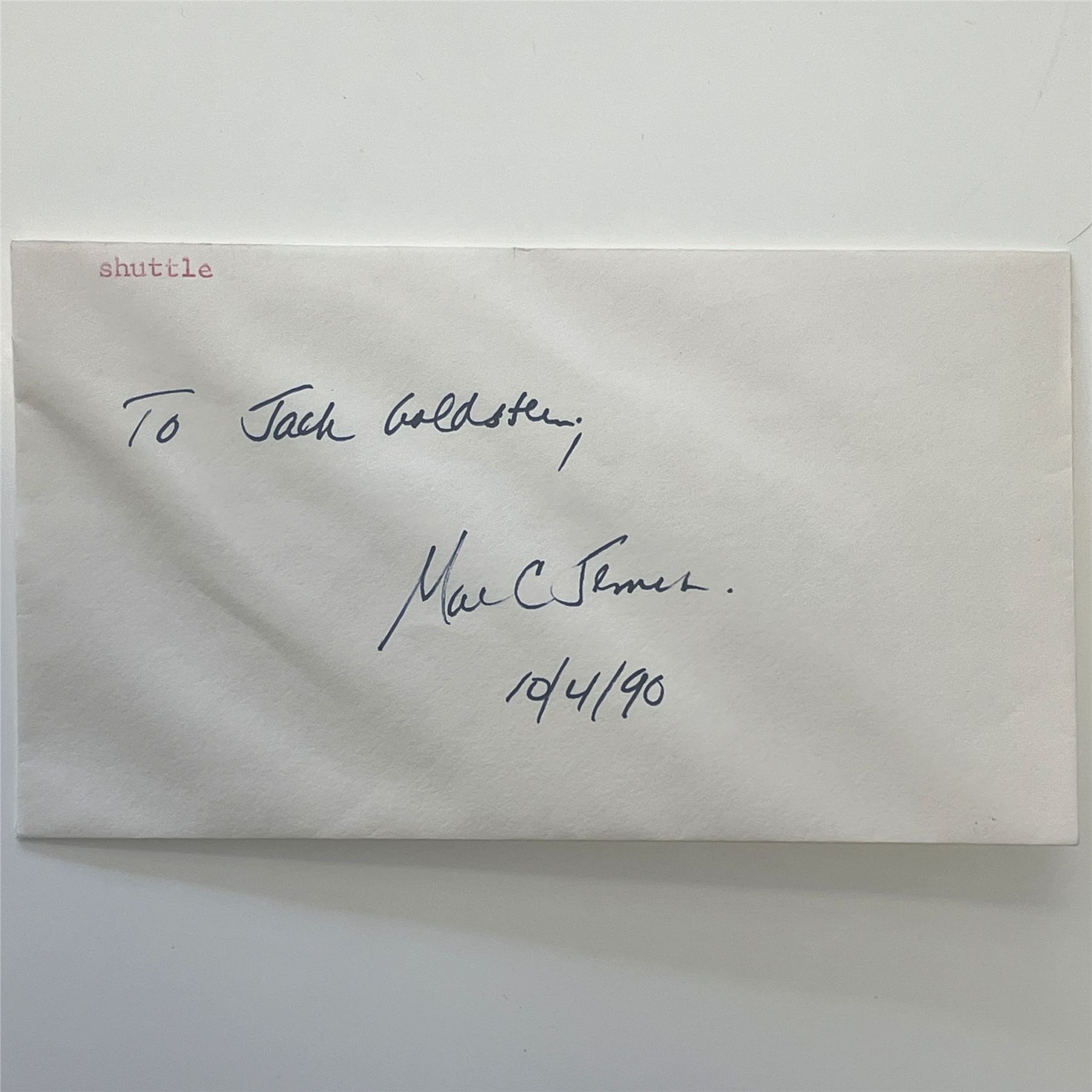 NASA astronaut Mae C. Jemison signed Space Shuttle envelope