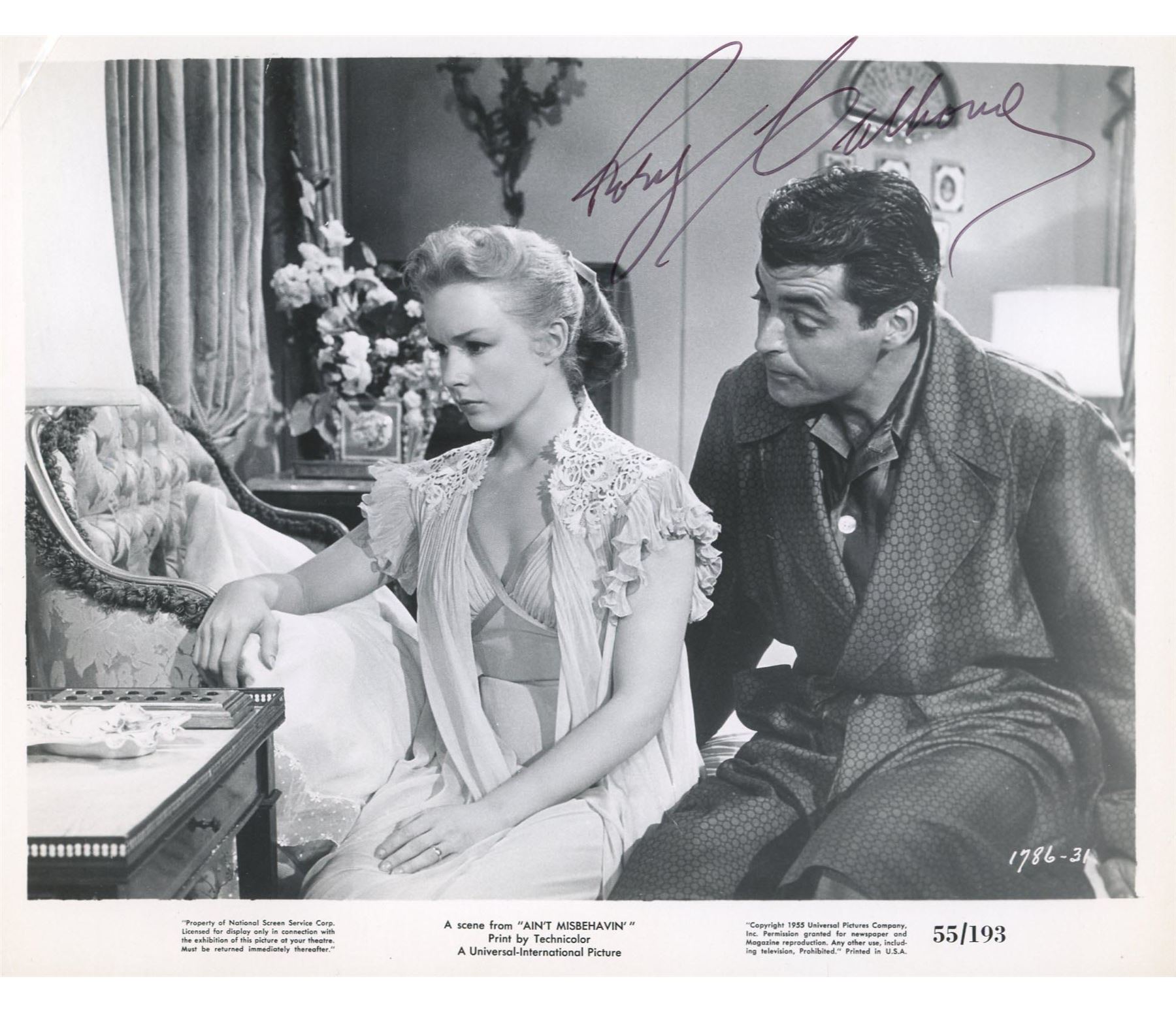 Rory Calhoun signed Aint Misbehavin movie still
