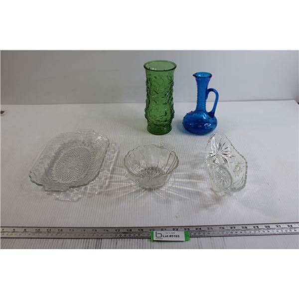 5 Pieces Glassware Bodnarus Auctioneering