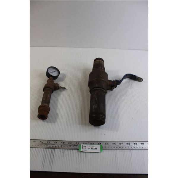 Brass Ball Valve And Pressure Gauge Bodnarus Auctioneering