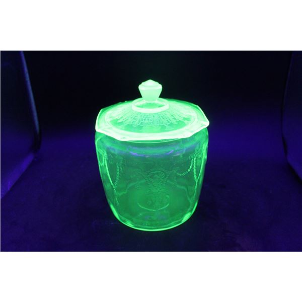 Uranium Glass Sugar Dish Chipped Bodnarus Auctioneering