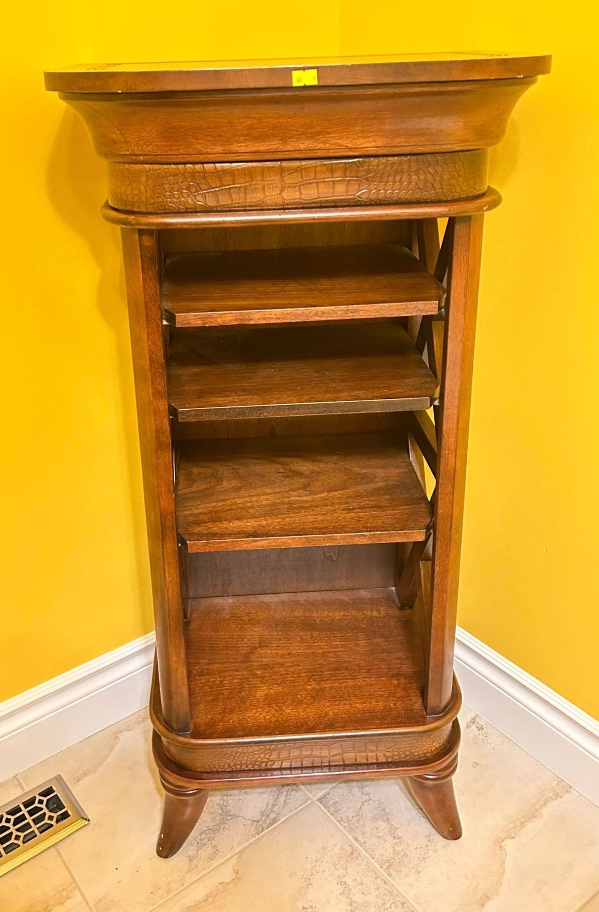 Modern Brown Hardwood Decorative Shelf 41H x 20W x 14D - Beck Auctions Inc.
